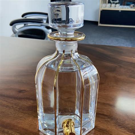 640 Ml Hand Draw Real Gold Line Luxury Oud Oil Display Glass Botttle D