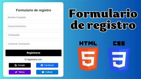 ¡crea Un Formulario De Registro Responsive En 15 Minutos Youtube