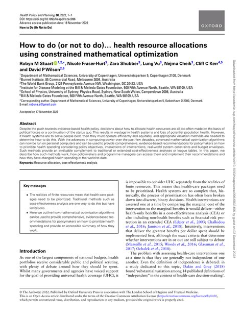 pdf how to do or not to do … health resource allocations using
