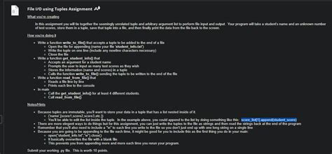 solved 0 file 1 0 using tuples assignment a what you re