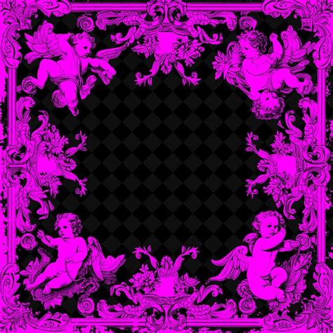 이탈리아 르네상스 프레임 케루브와 두루마리 경계 Te 크리에이티브 Png 추상 디자인 프리미엄 Ai 생성 Psd