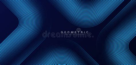 Geometric Abstract Background Modern Blue Gradient Rounded Square Shape Lines Design Geometry