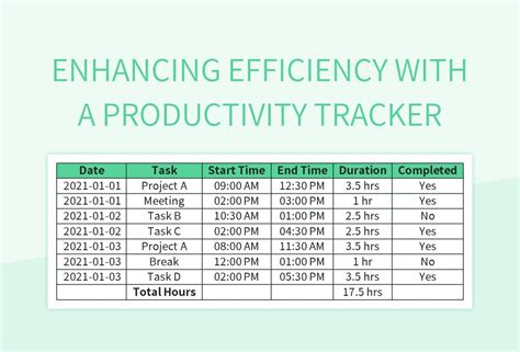 enhancing efficiency with a productivity tracker excel template and