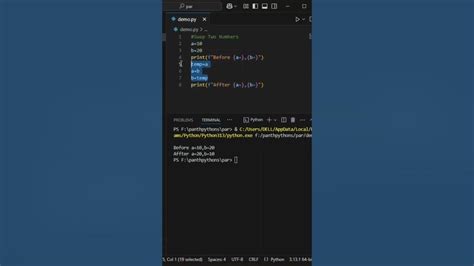 Swap Two Numbers In Python Python Programming Pythonsofig