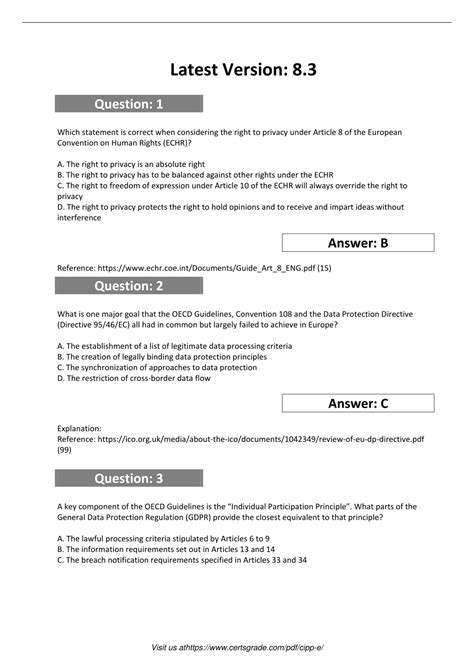 Ppt Updated Cipp E Certification Exam Sample Questions Powerpoint