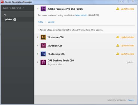Solved Creative Cloud Update Failed Adobe Product Community 5044910