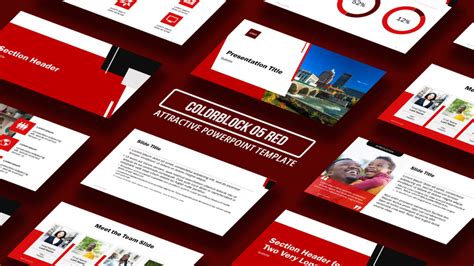Colorblock Powerpoint Template 05 Ruby Citrine Colorblock Powerpoint Template 05 Ruby Citrine