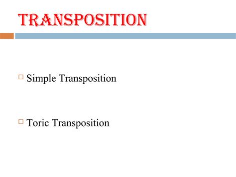 Transposition Ppt