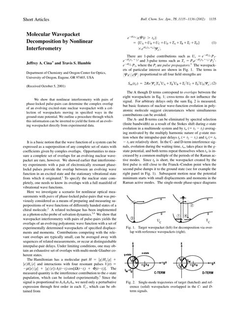 Pdf Molecular Wavepacket Decomposition By Nonlinear Interferometry