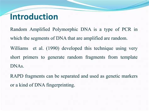 random amplified polymorphic dna rapd pptx chemistry science