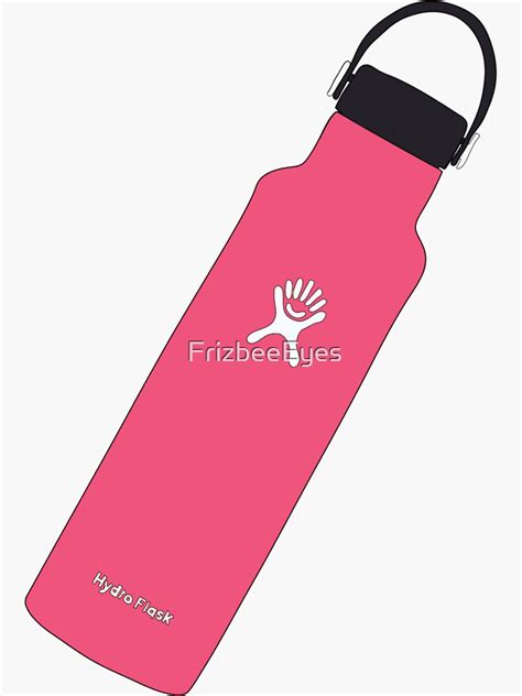 Cute Pink Hydro Flask Drawing Sticker By Frizbeeeyes Redbubble