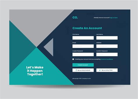 website signup form or web registration form design or site overlay