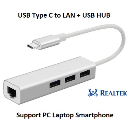 Jual Usb Hub 3 Port Usb Type C Include Lan Fast Ethernet Shopee Indonesia