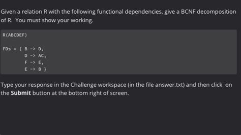 Solved Given A Relation R With The Following Functional Chegg