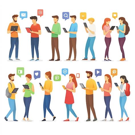 People Testing Social Media Premium Ai Generated Image