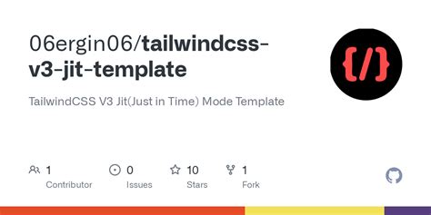 GitHub Ergin Tailwindcss V Jit Template TailwindCSS V Jit Just In Time Mode Template