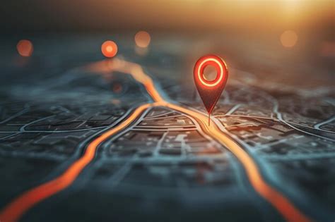 Digital Gps Location On Map With Pin Route Path Concept Premium Ai Generated Image