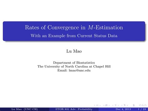 Rates Of Convergence In M Estimation With An Example From Current Status Data Pdf