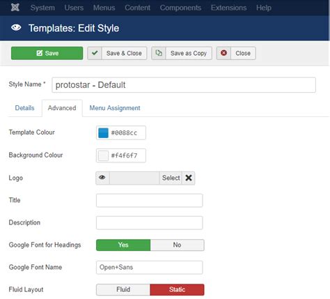 Php Joomla 385 Adminpanel Template Edit Not Showing Advanced Tab