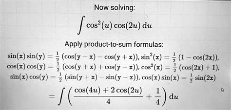 How Were Product To Sum Formulas Used To Transform This Integrand R