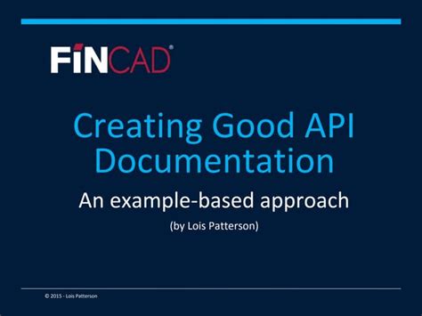 stc summit 2015 api documentation an example based approach ppt