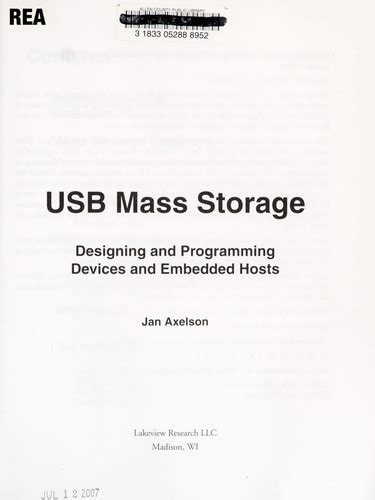 Usb Mass Storage Designing And Programming Devices And Embedded Hosts Open Library