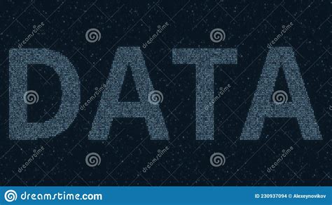 data text consisting of many symbols on computer monitor 3d rendering