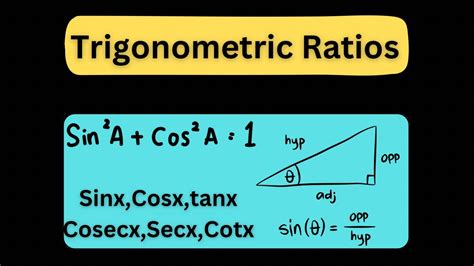 Trigonometric Ratios Some Important Formula Easy Explanation Hindi Mediumncert Youtube