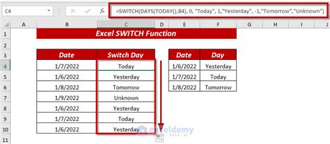 How To Use The Excel Switch Function 5 Examples Exceldemy