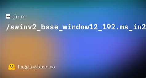 Timm Swinv Base Window Ms In K Hugging Face