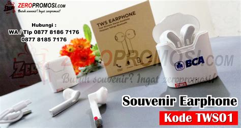 Souvenir Earbuds Tws Wireless Earphone Custom Cetak Logo Headset Bluetooth Zeropromosi