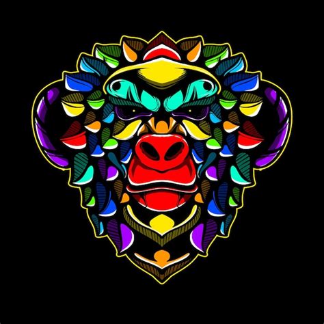 Premium Vector Lolipop Colorful Decorative Monkey Pattern Mascot