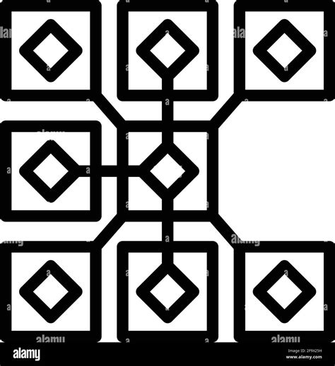 Virtual Blockchain Icon Outline Virtual Blockchain Vector Icon For Web