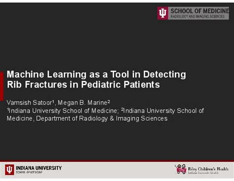 Machine Learning As A Tool In Detecting Rib Fractures In Pediatric Patients Spr Poster Archive