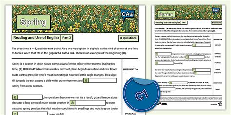 C1 Advanced Cae Reading And Use Of English Part 3 Spring