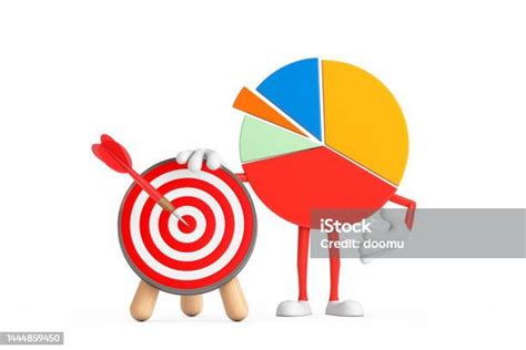 정보 그래픽 비즈니스 파이 차트 캐릭터 양궁 표적과 다트가 있는 사람 3d 렌더링 개념에 대한 스톡 사진 및 기타 이미지 개념 겨냥 경쟁 Istock