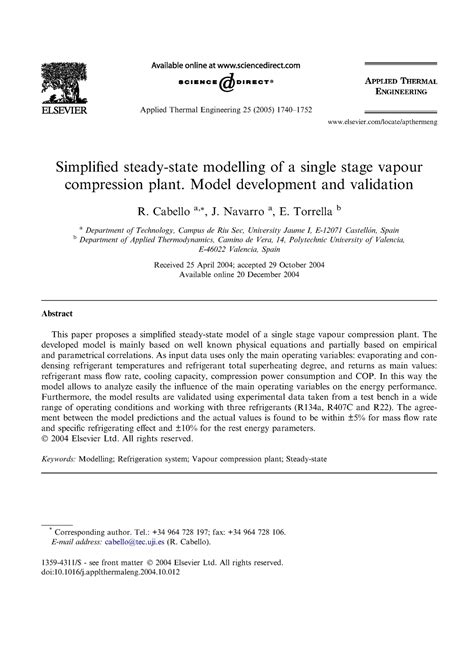 Simplified Steady State Modelling Of A S Simplified Steady State