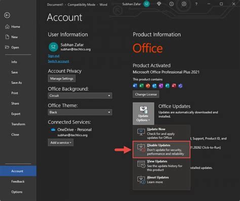 5 Ways To Disable Microsoft Office 2021 Automatic Updates