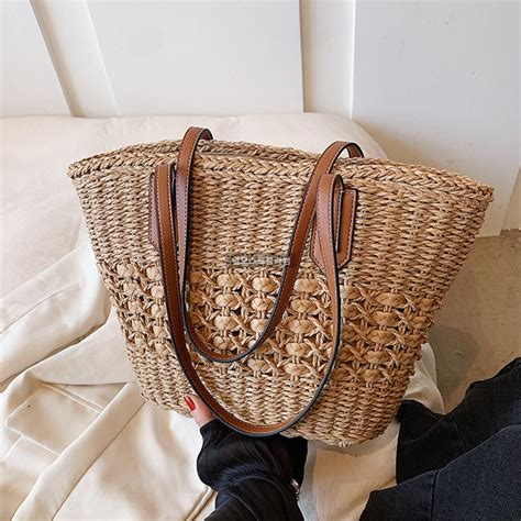 얼모스트블라썸 바구니 지사 라피아 라탄 쇼퍼백 숄더백 비치백 바캉스백 여름 가방 2color
