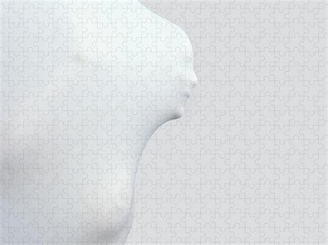 Figure Pushing Through Rubber Jigsaw Puzzle By Mark Mawson