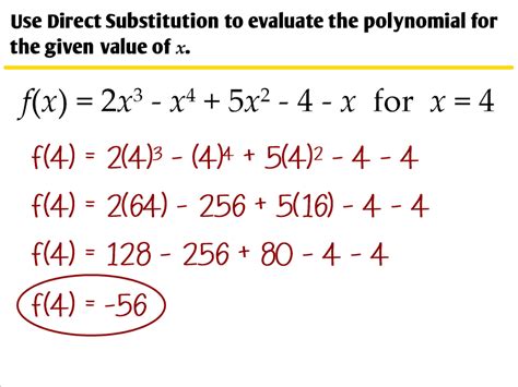 52 Evaluating Polynomial Functions Ms Zeilstras Math Classes
