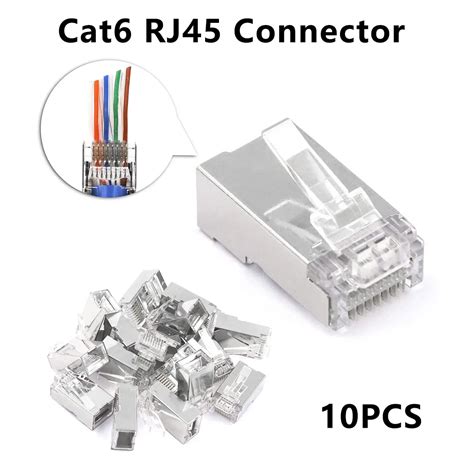 Networkconnector Cat6 Rj45 Connector Modular Ethernet Cable Head Plug Cat 6 Crimp Network Rj 45