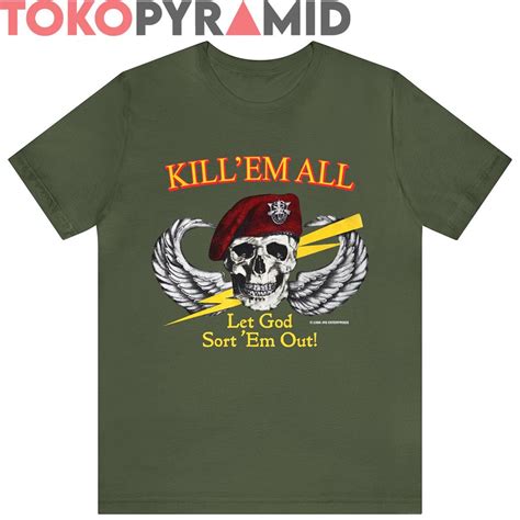 Rare Vintage Military Kill Em All Let God Sort Em Out Shirt Tokopyramid