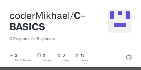 Github Codermikhaelc Basics C Programs For Beginners