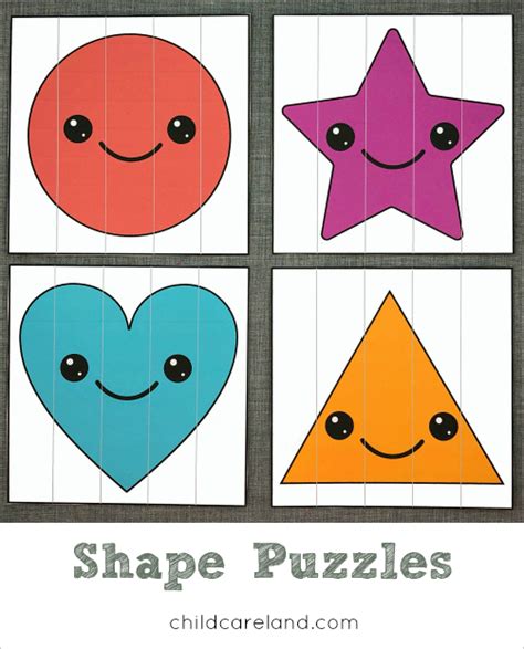 Shape Puzzles For Shape Identification And Fine Motor Skills Fine Motor Skills Shape Puzzles