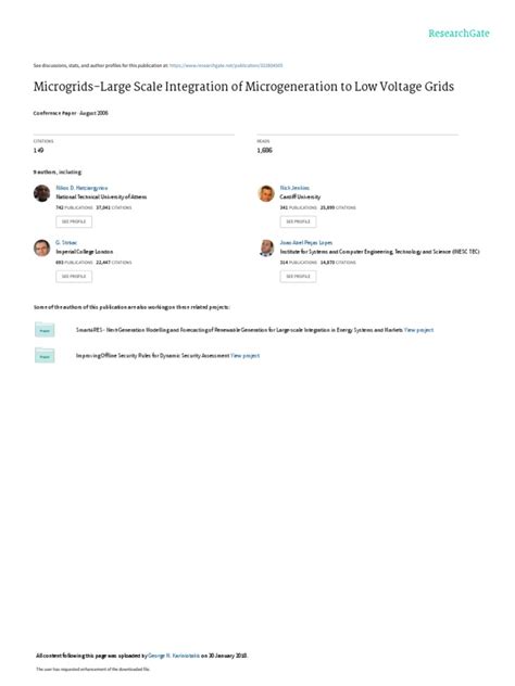 Microgrids Large Scale Integration Of Microgeneration To Low Voltage Grids Pdf