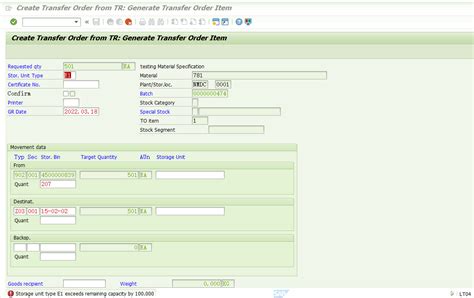 Sap Wm Storage Type Capacity Check Method 5 Usage Sap Community