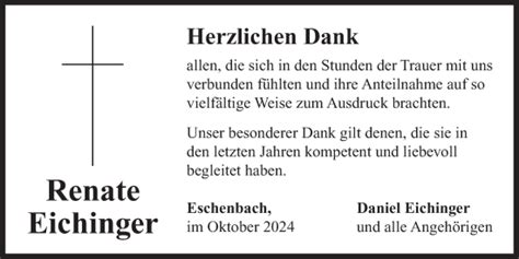 Traueranzeigen Von Renate Eichinger Trauerflzde