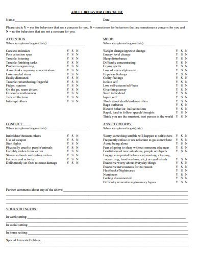 FREE 20+ Adult Checklist Samples in PDF | MS Word