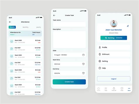 employee management mobile app ui ux design behance